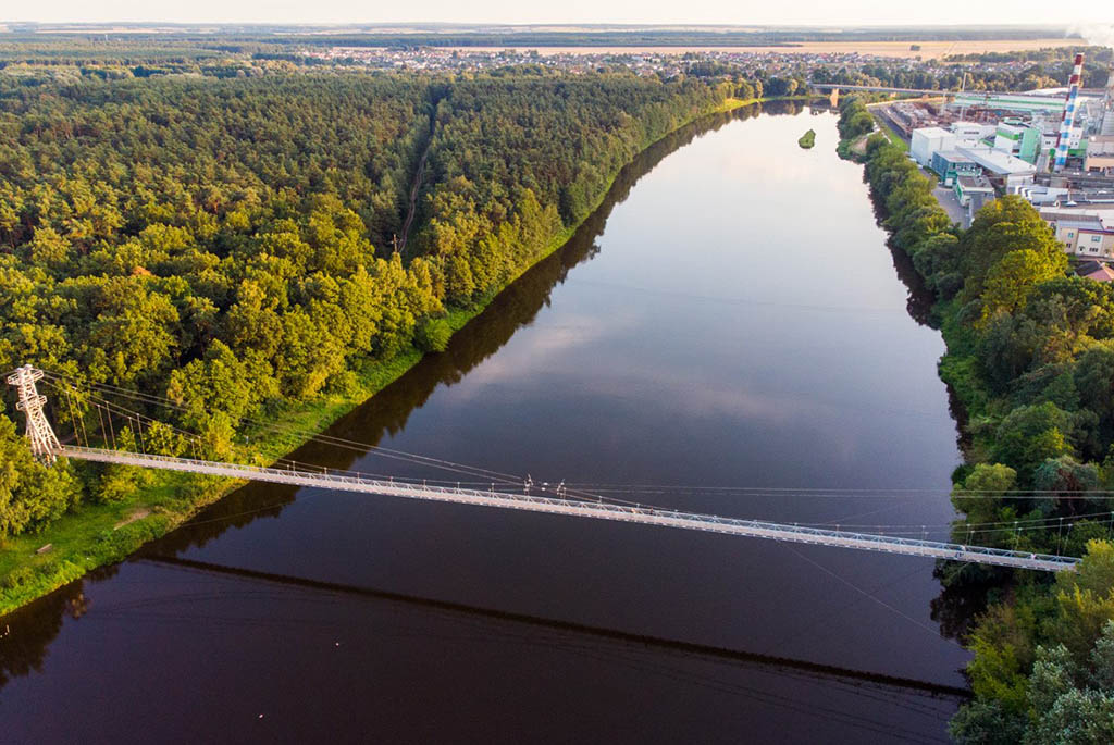 The Suspension Bridge Over the Neman River. The Main Attraction of the ...
